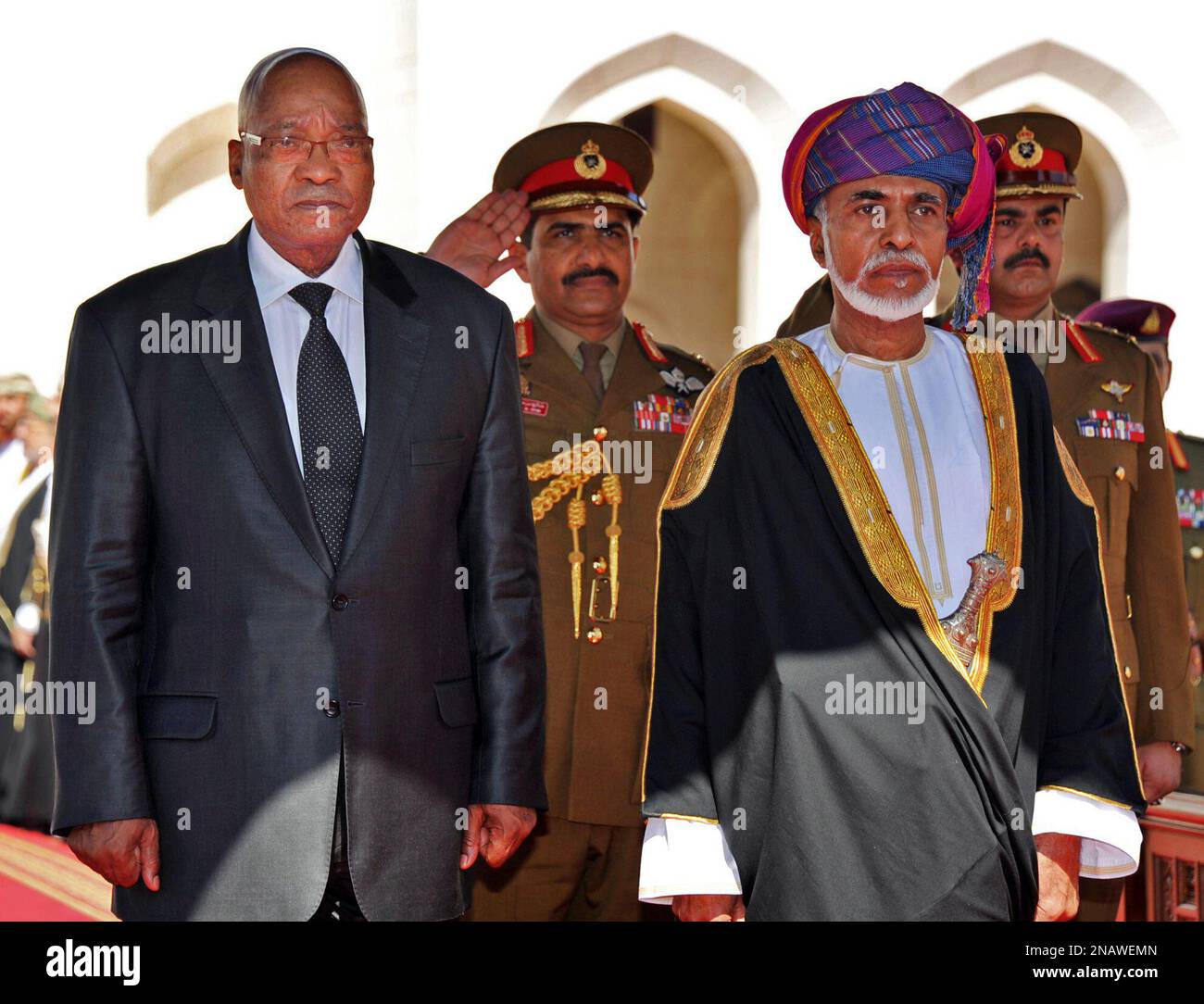 Oman's Sultan Qaboos Bin Said, right, and South African President Jacob ...