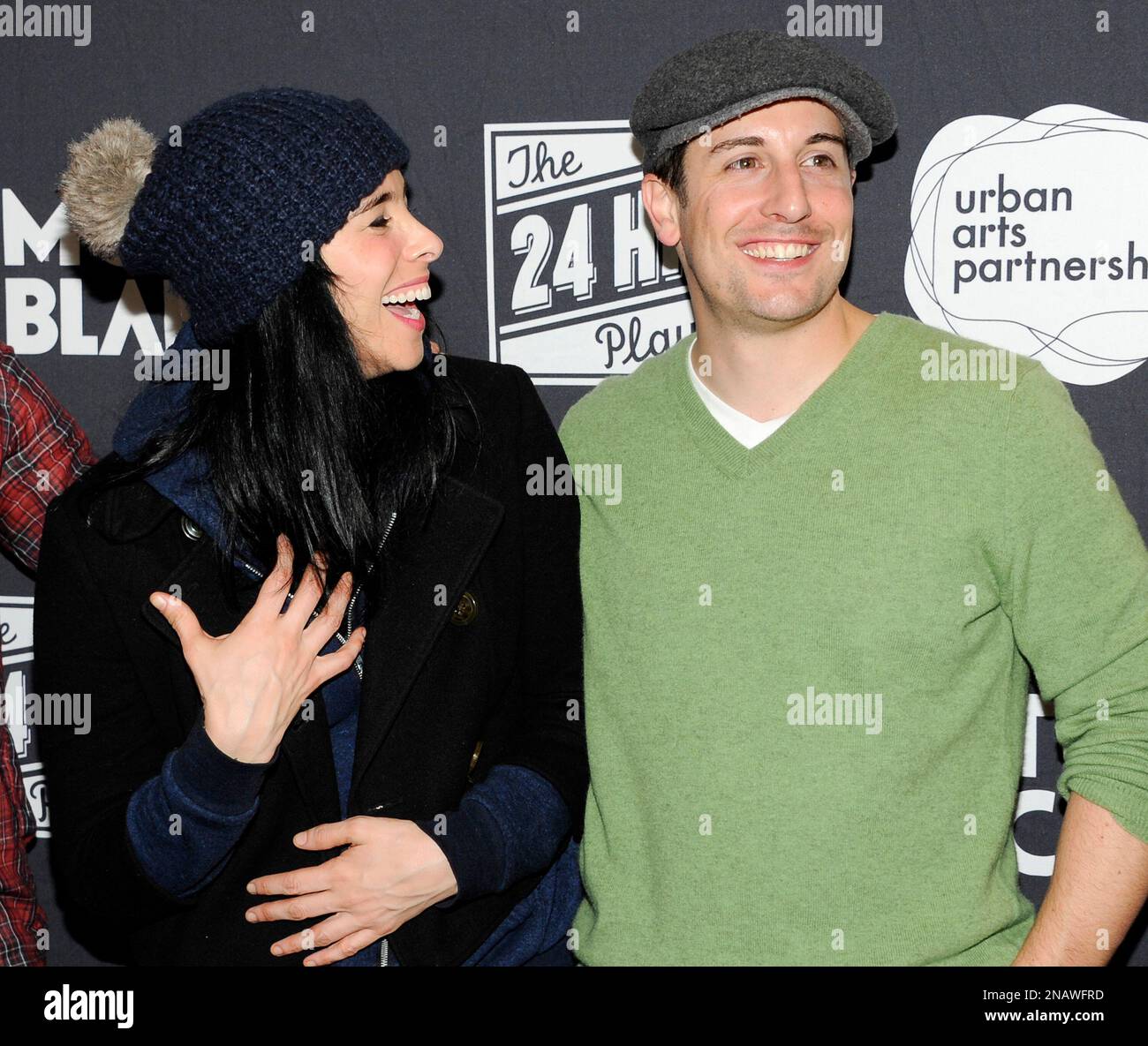 Actors Sarah Silverman, left, and Jason Biggs attend the "24 Hour Play ...