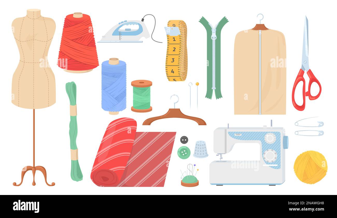 Sewing items machine Cut Out Stock Images & Pictures - Alamy