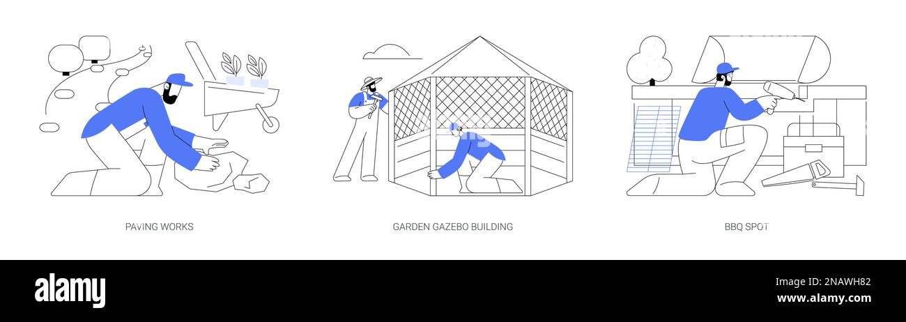 Small architectural forms installation abstract concept vector ...