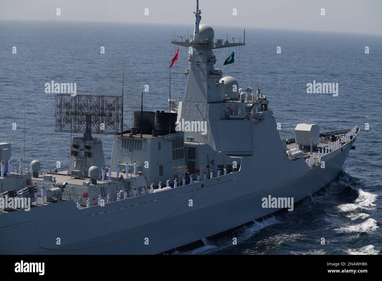 A Chinese warship takes part in the multinational exercise called "AMAN ...