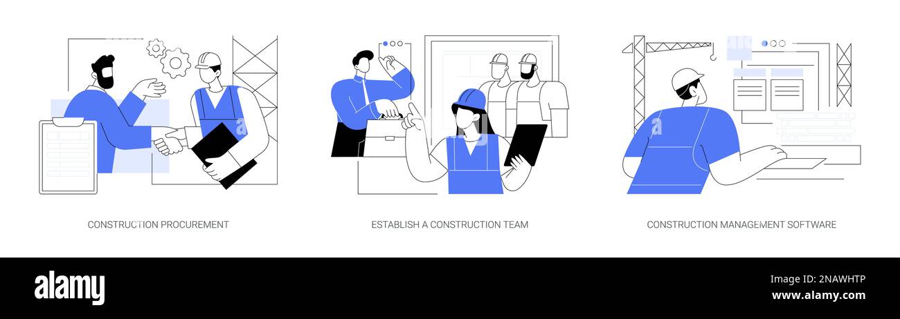 Hiring general contractor abstract concept vector illustrations Stock ...