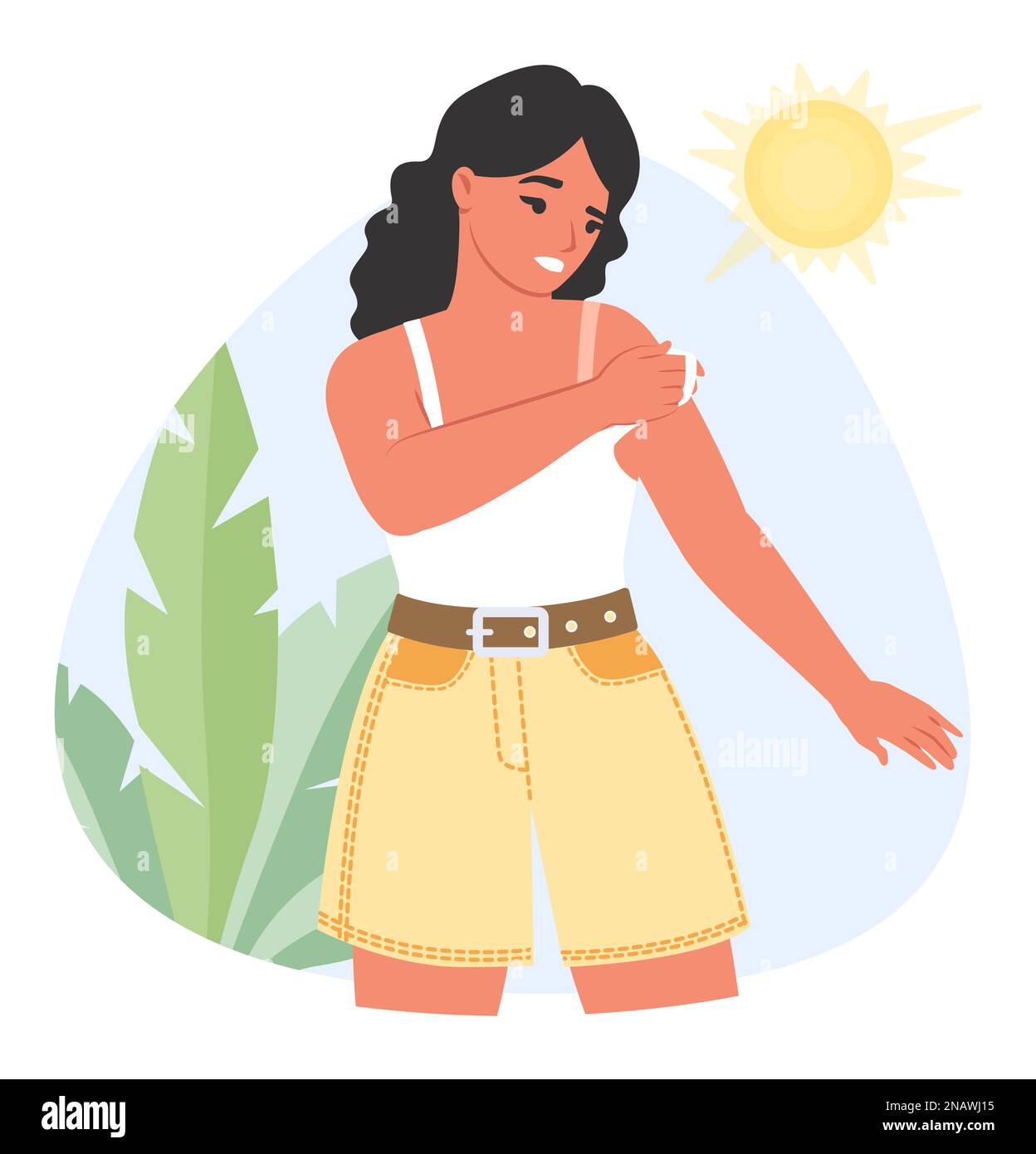 Cartoon girl sunbathing hi-res stock photography and images - Alamy