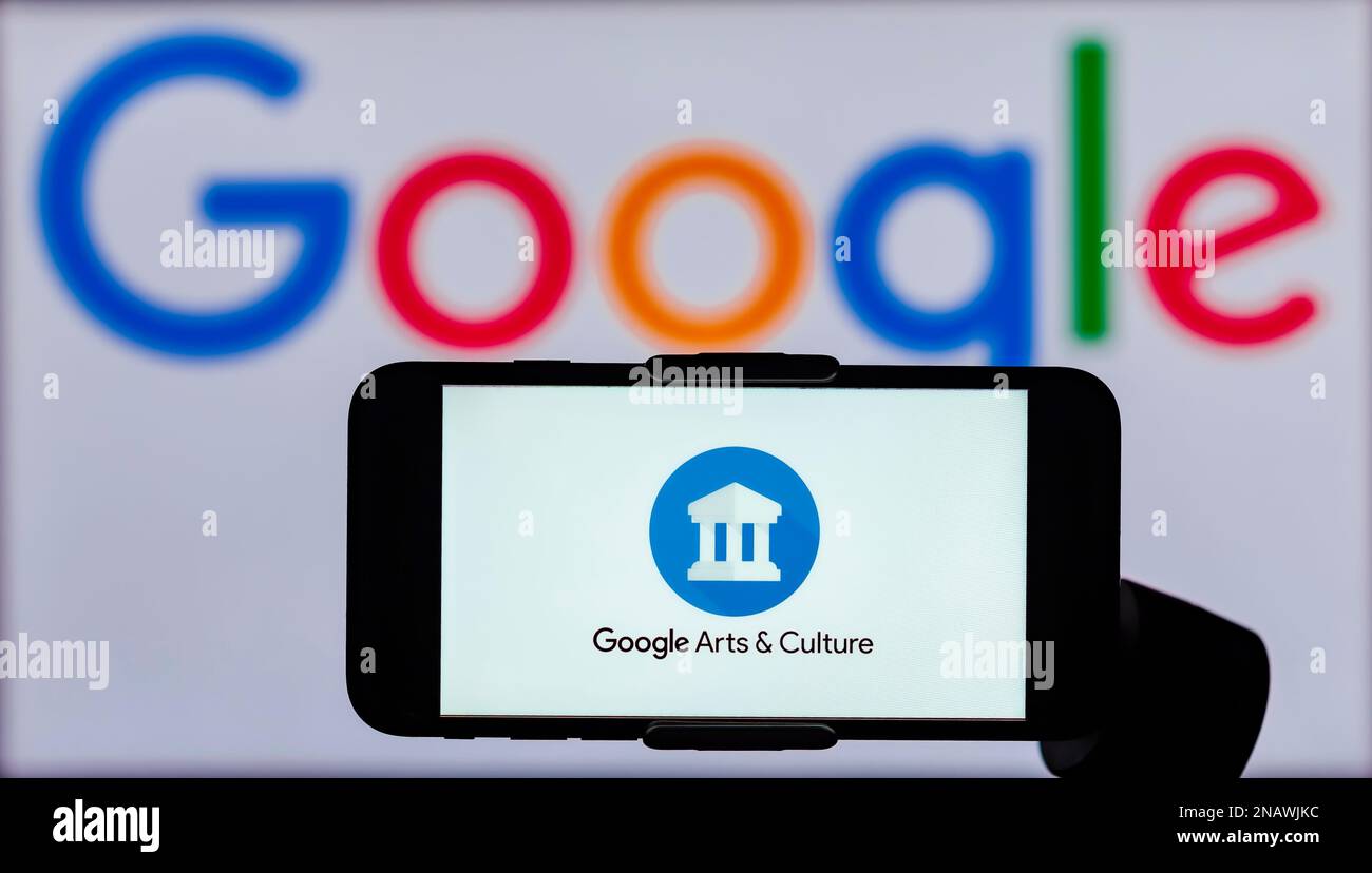 In this photo illustration, the logo of Google arts & culture is seen ...