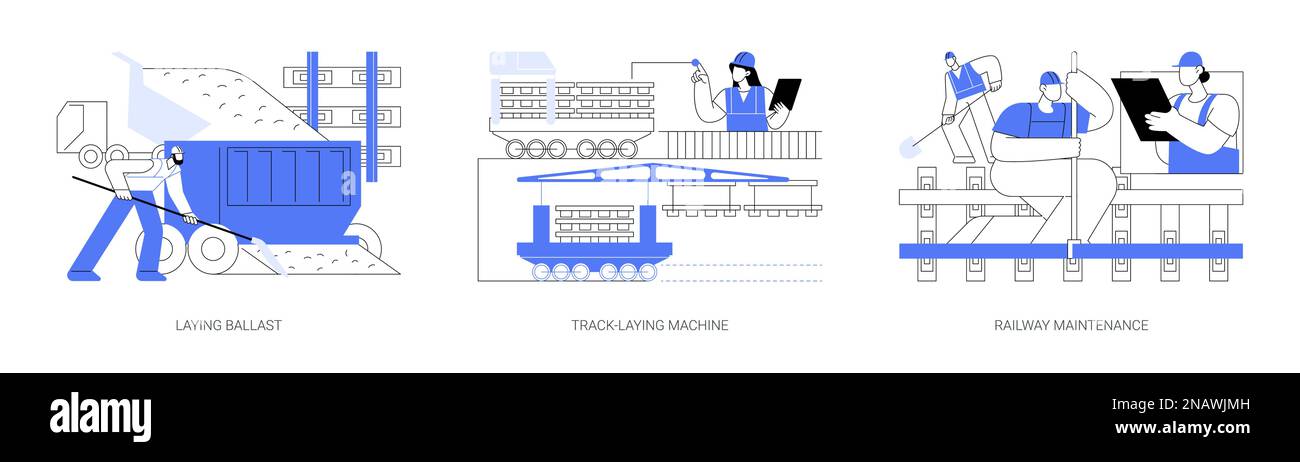 Railway construction abstract concept vector illustrations Stock Vector ...