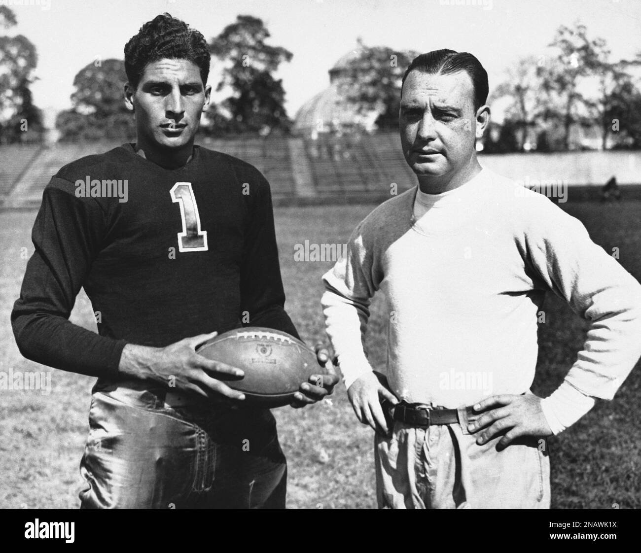 Captain Joe Mariani and coach Jim Crowley of Fordham University in New ...