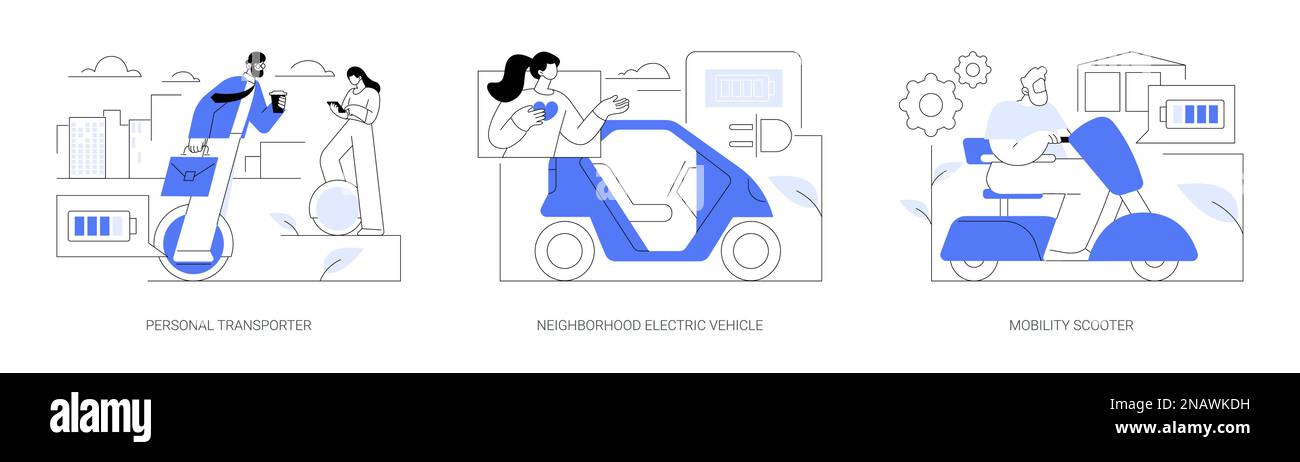 Personal electric transport abstract concept vector illustrations Stock ...