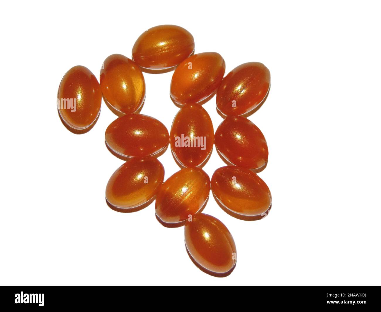 Royal Jelly capsules isolated on white background Stock Photo - Alamy