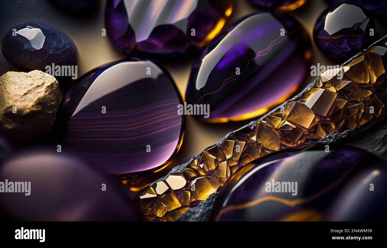 Gold decorative stones hi-res stock photography and images - Alamy