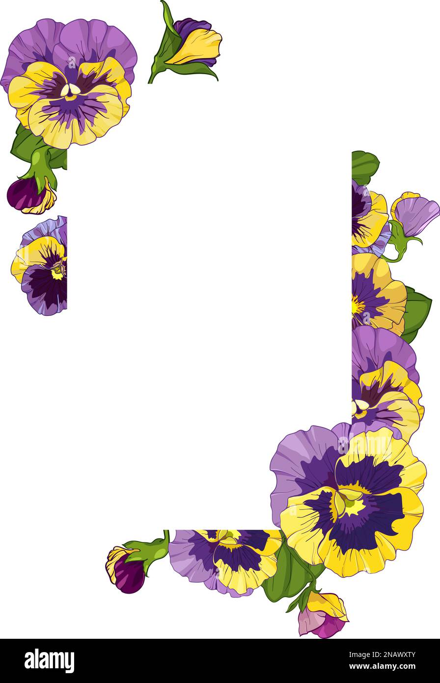 Purple and yellow flower border Stock Vector Images - Alamy