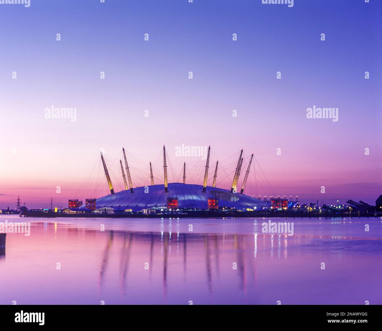 2000 HISTORICAL MILLENNIUM DOME DOCKLANDS RIVER THAMES LONDON ENGLAND ...