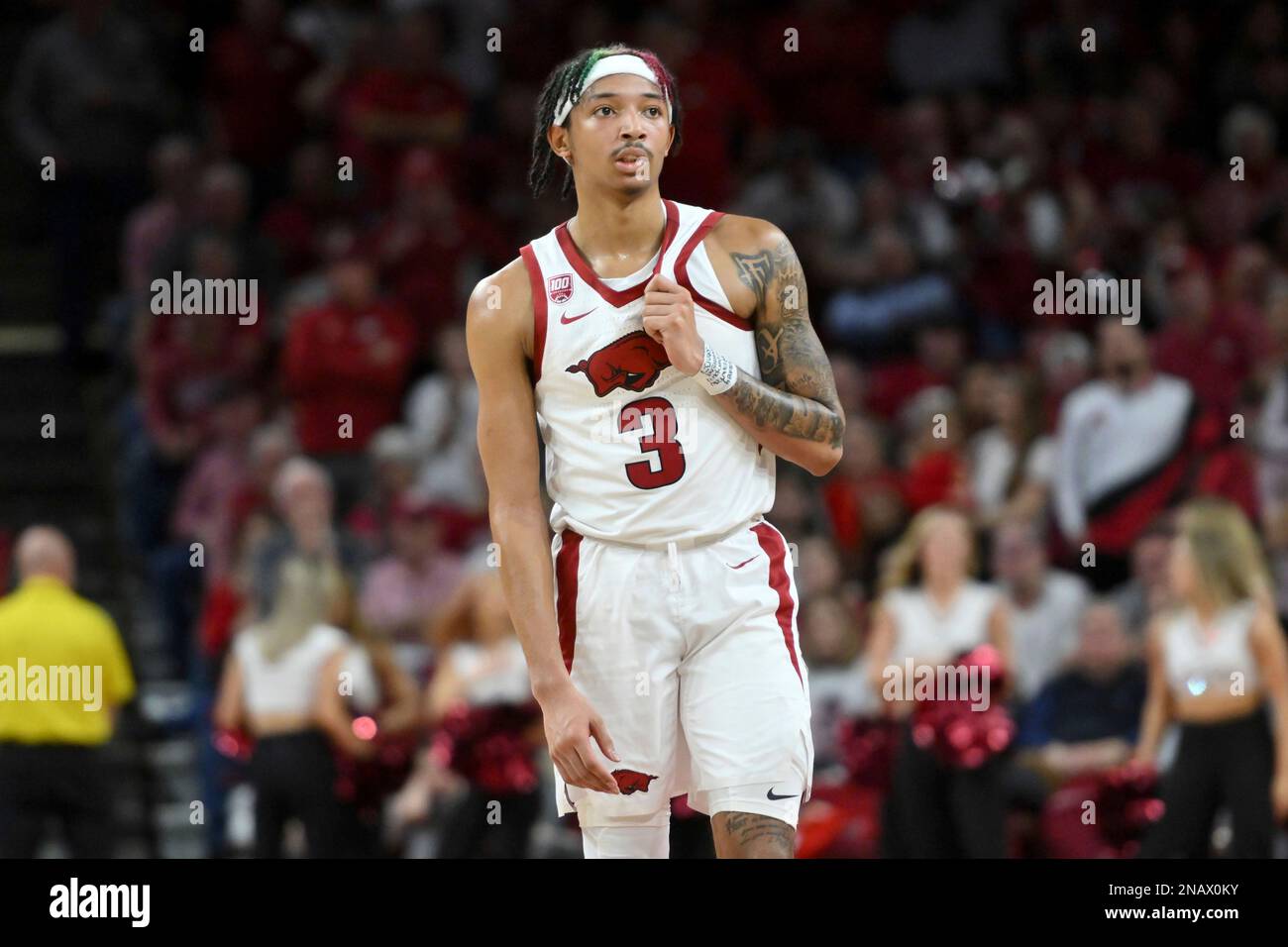 Arkansas guard Nick Smith Jr. (3) against Mississippi State during an ...