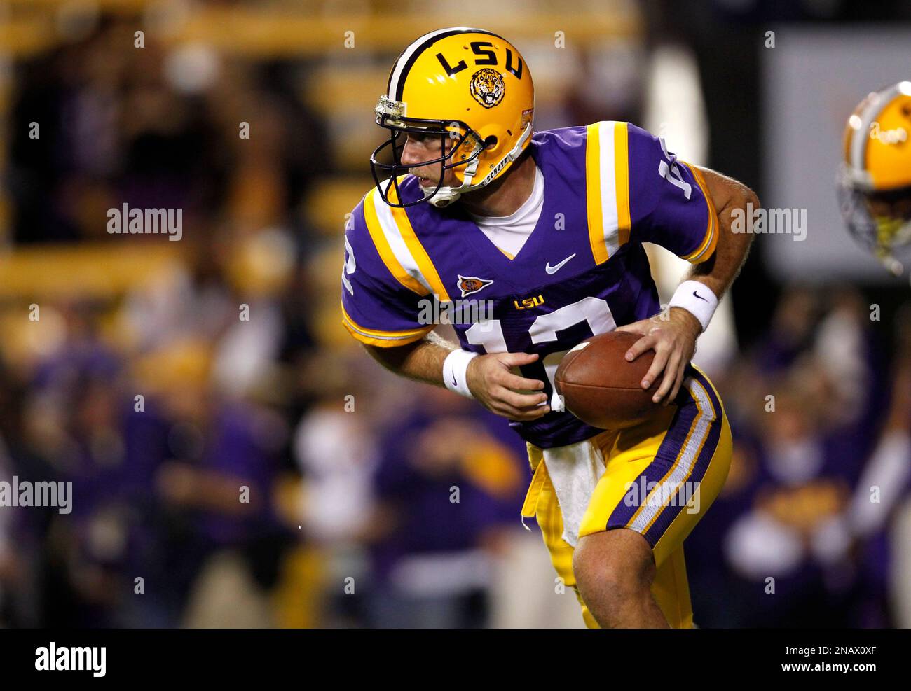 LSU quarterback Jarrett Lee (12) warms up prior to their NCAA college ...