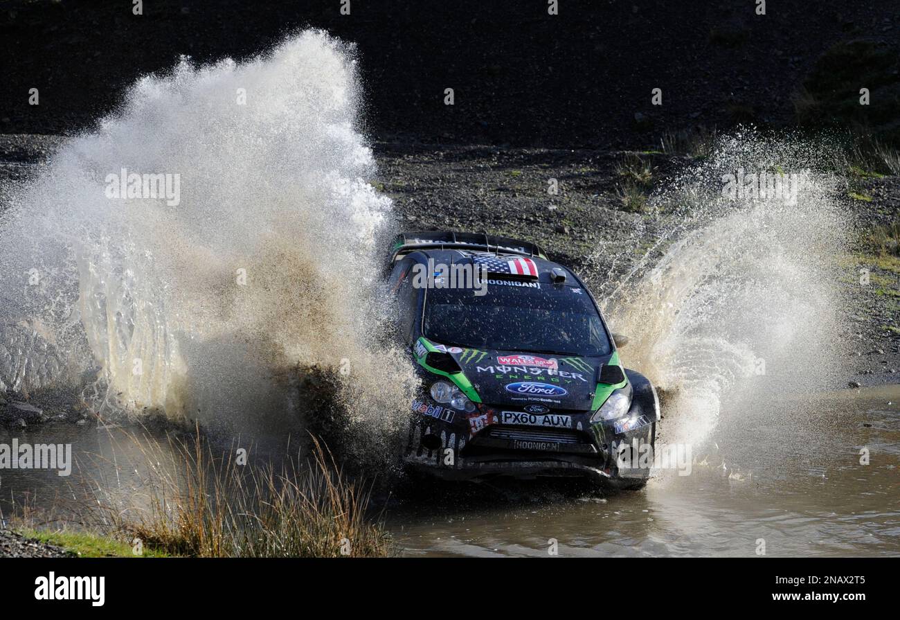 US Ken Block and co driver Alex Gelsomino driving a Monster World Rally ...