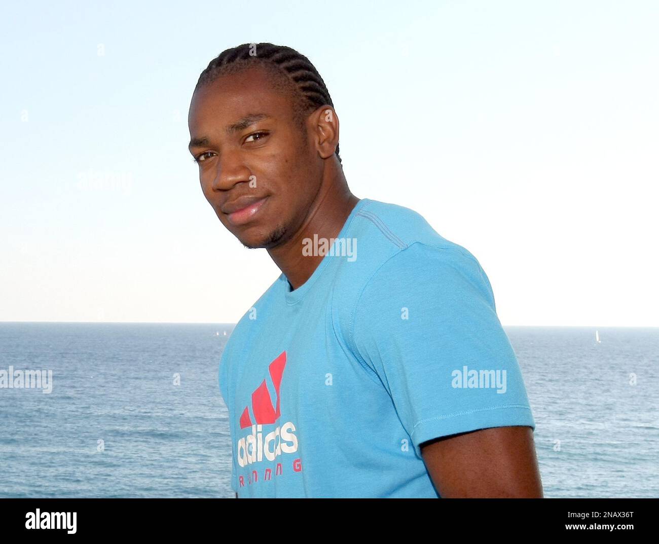 Jamaican sprinter Yohan Blake, poses for photographers during a press ...