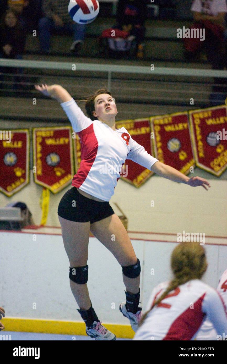 Julia Mackey reaces for the spike during semi final competition at the ...
