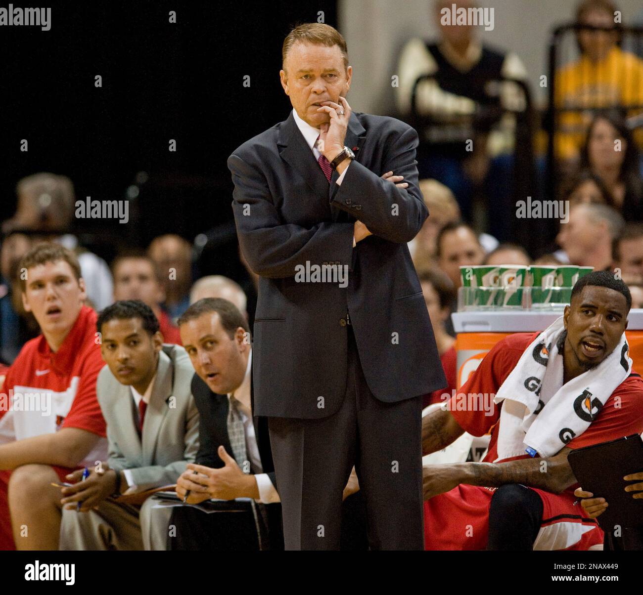 Southeast Missouri State head coach Dickey Nutt watches his team play ...