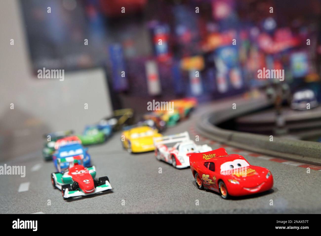 Mattel die-cast cars on display at the launch of the "From Silver ...