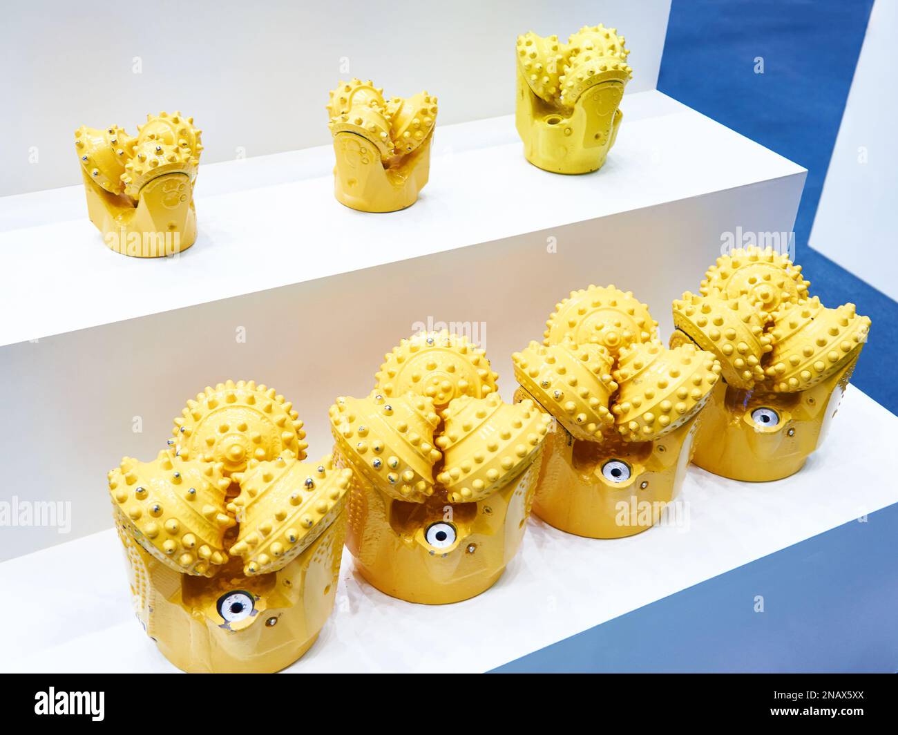 Yellow drilling head for oil production at the exhibition Stock Photo ...