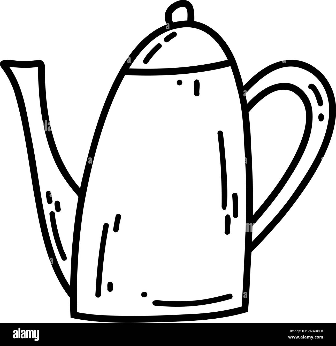 Hand drawn doodle teapot icon. Vector illustration of kitchenware Stock ...