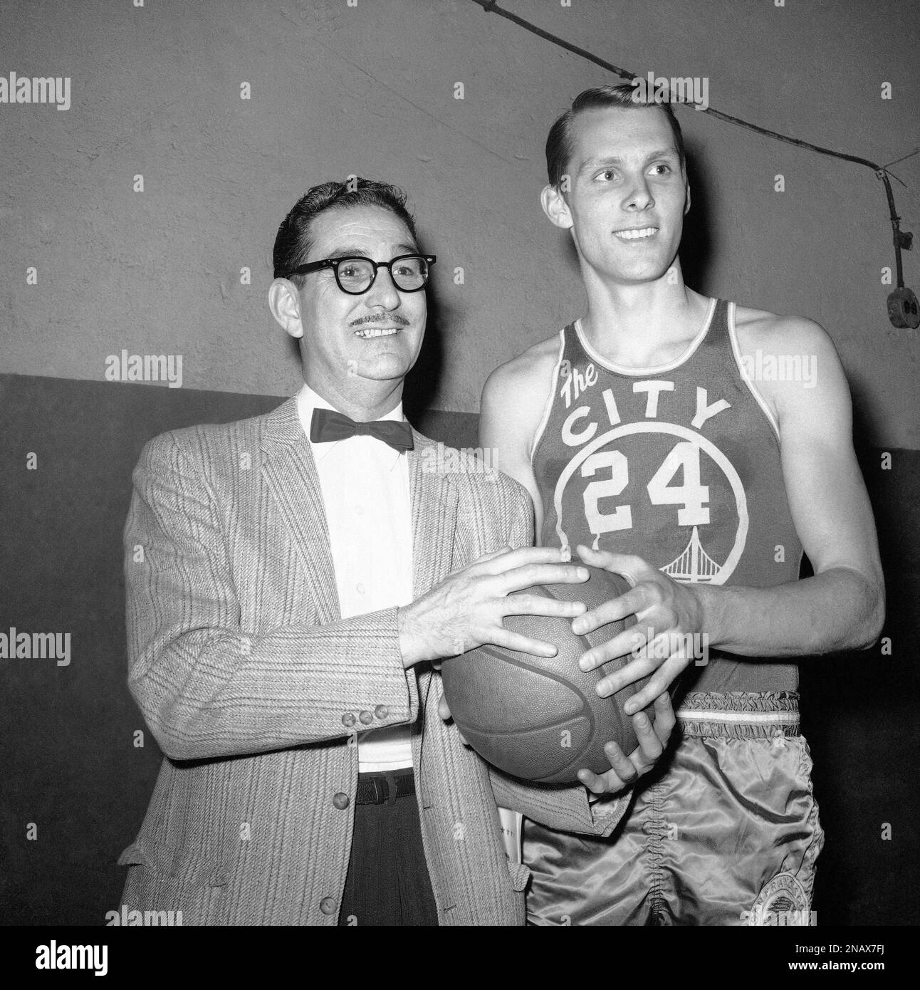 Rick Barry, high-scoring San Francisco Warrior, shown outside dressing ...