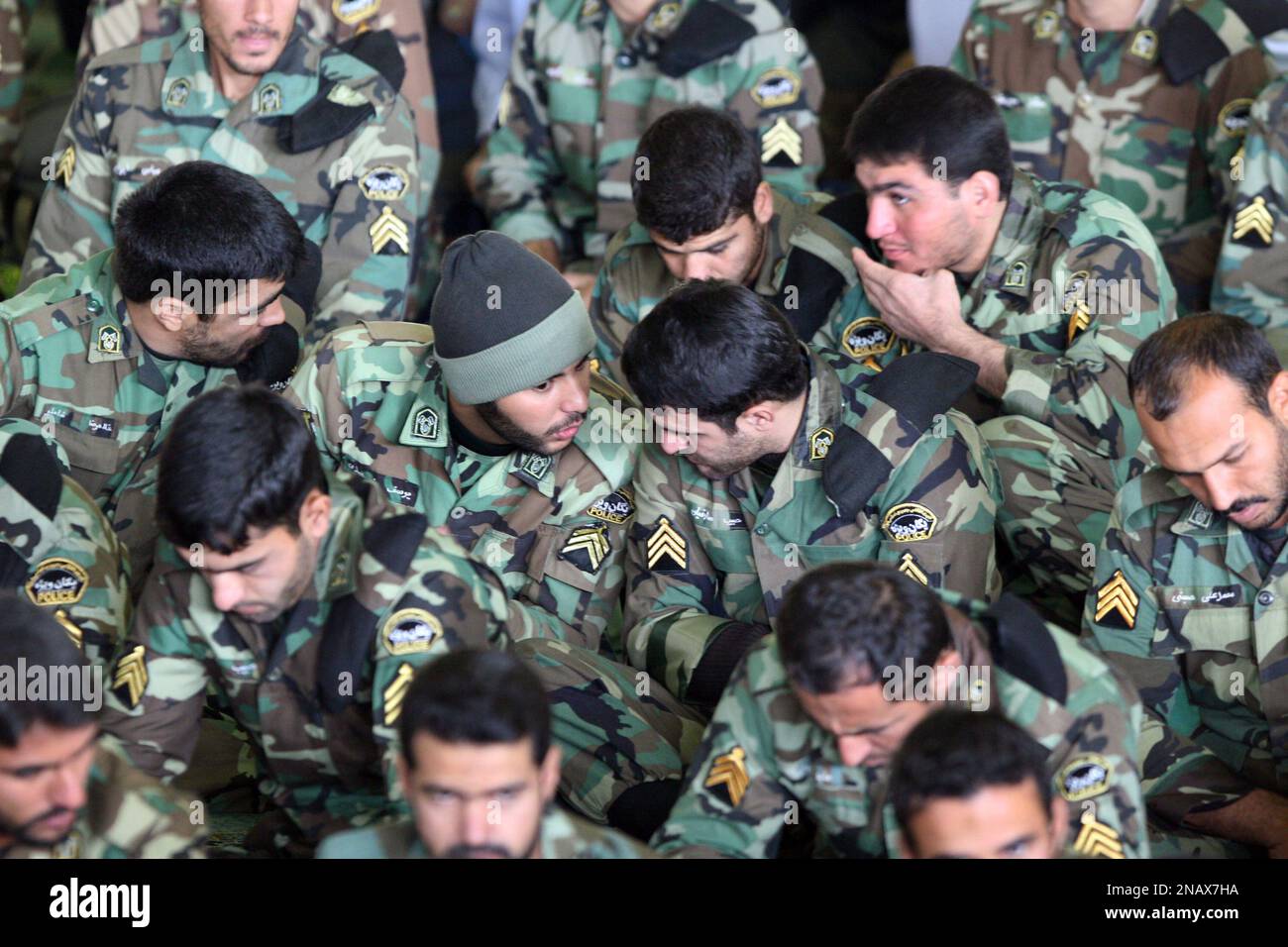 Iranian police officers attend Friday prayers ceremony, at the Tehran ...