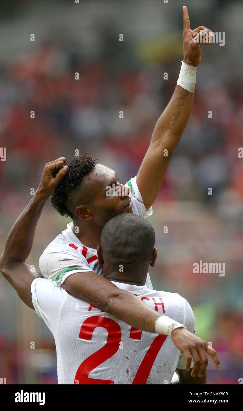 Indonesia's Titus Bonai celebrates after scoring a goal against ...