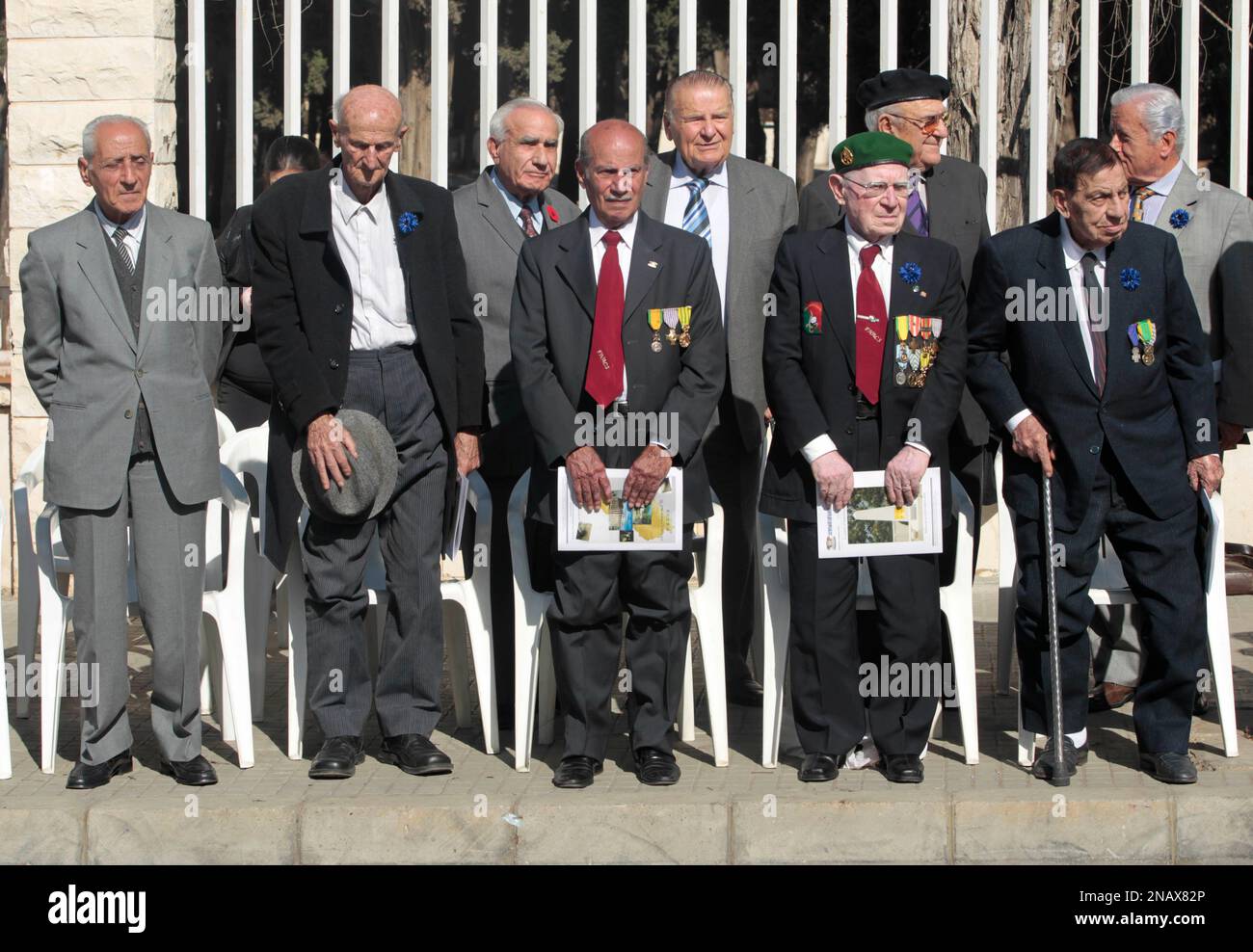 Lebanese veterans, who fought with the French army during World War II ...