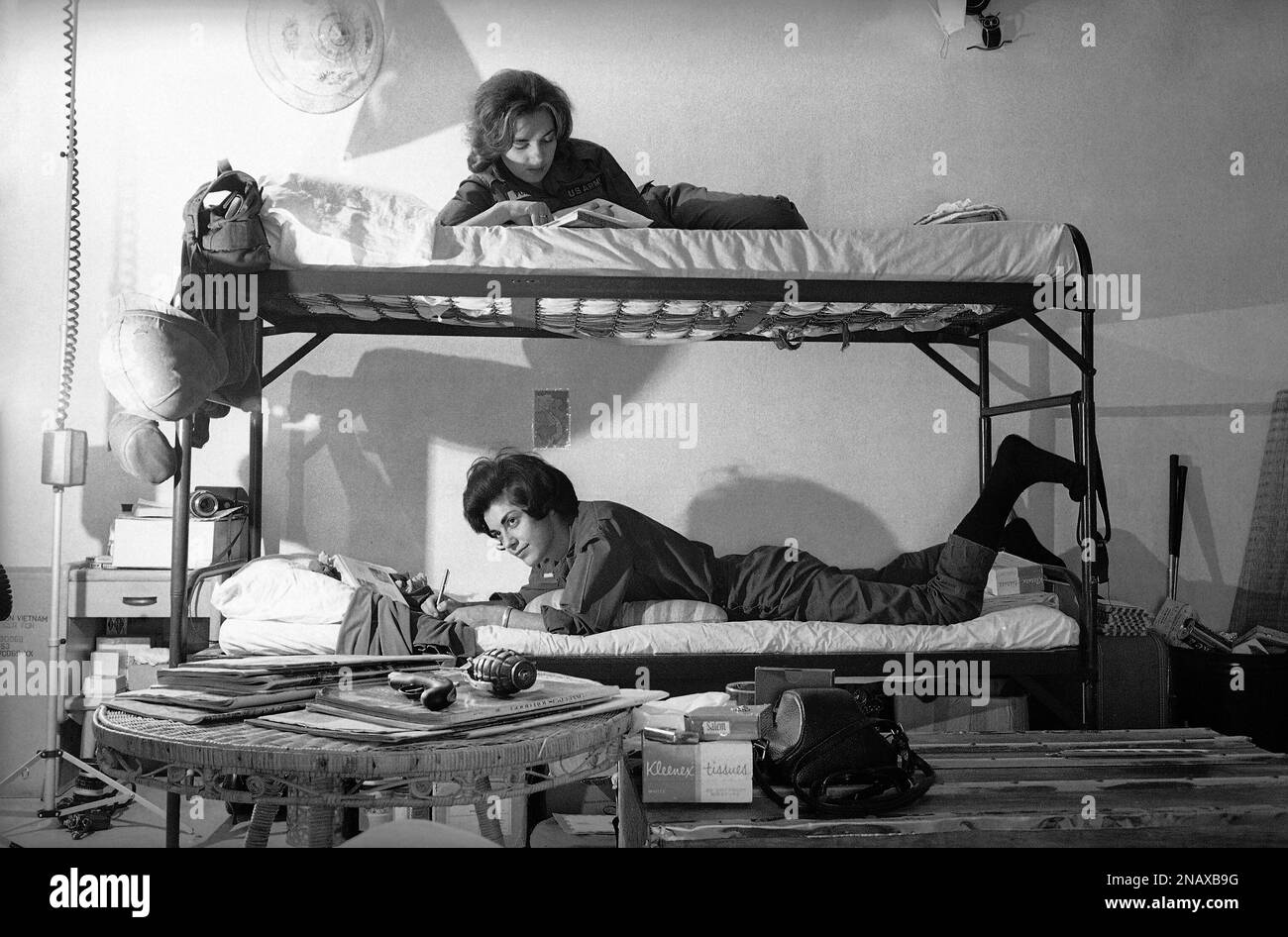 In upper bunk, 1srtr Lieutenant Sharon Forman, 23, and 2nd Lietenant ...