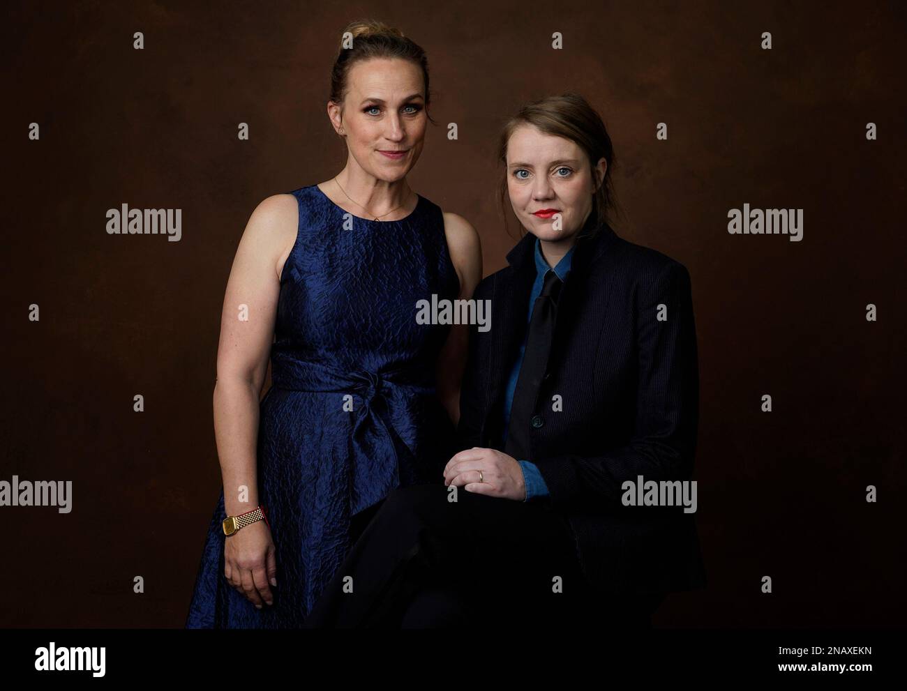 Pamela Ribon, left, and Sara Gunnarsdottir pose for a portrait at the ...