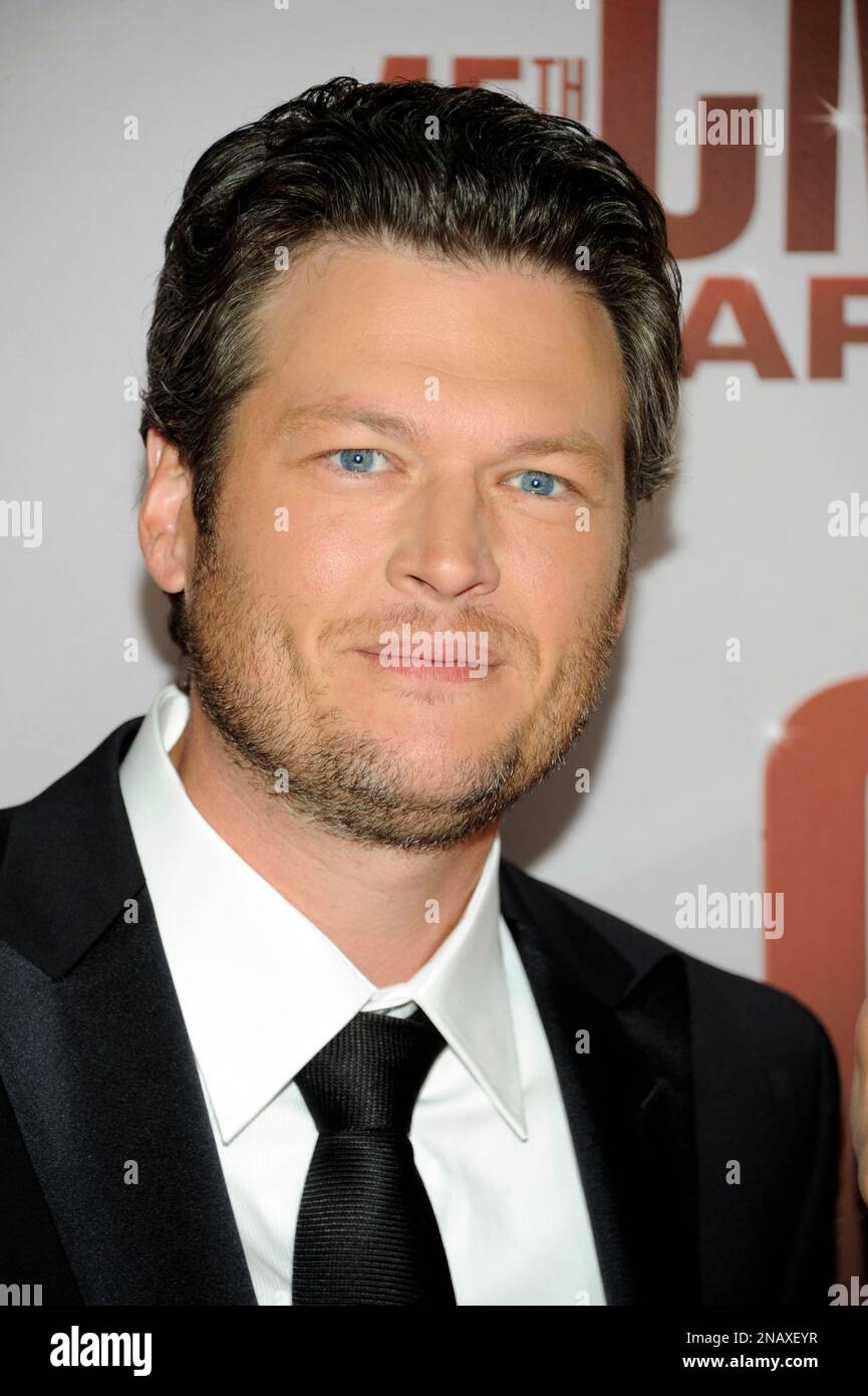 Blake Shelton arrives at the 45th Annual CMA Awards in Nashville on ...