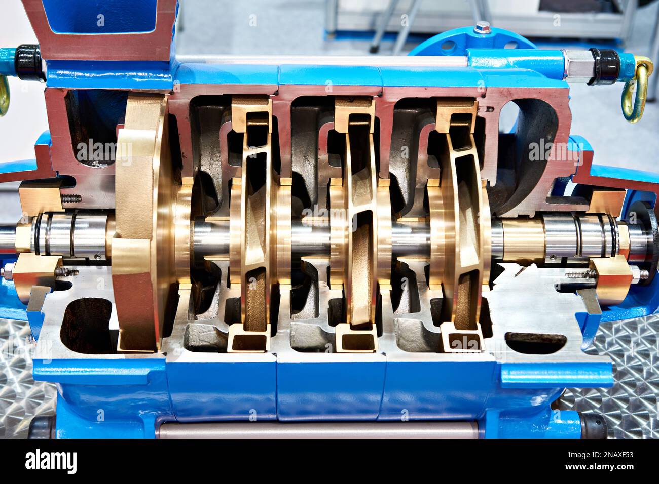 Industrial multi-stage centrifugal pump in cross section Stock Photo ...