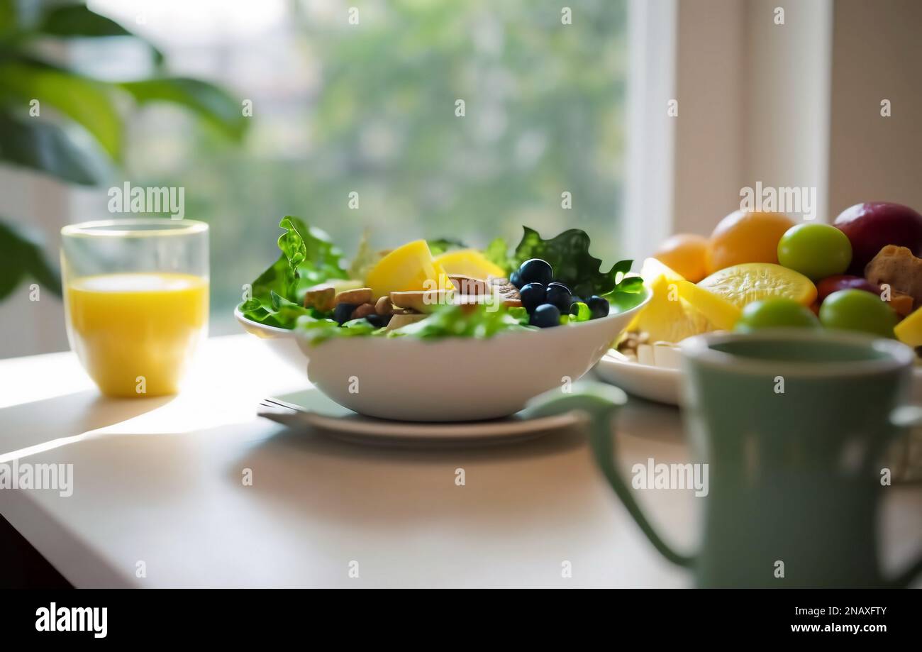 vegetarian food fruits and vegetables are on the stove, vegan breakfast ...