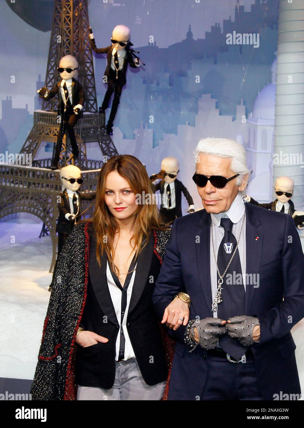 French actress and singer Vanessa Paradis, left, and fashion designer ...