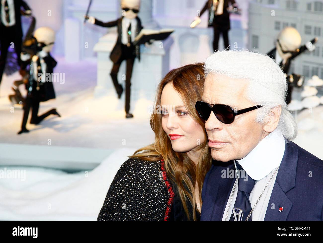 French actress and singer Vanessa Paradis, left and fashion designer ...