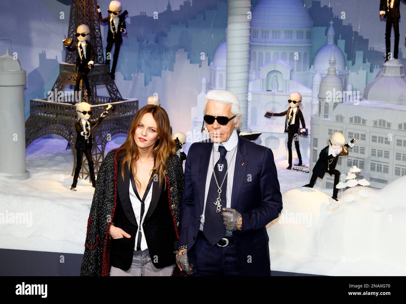 French actress and singer Vanessa Paradis, left and fashion designer ...