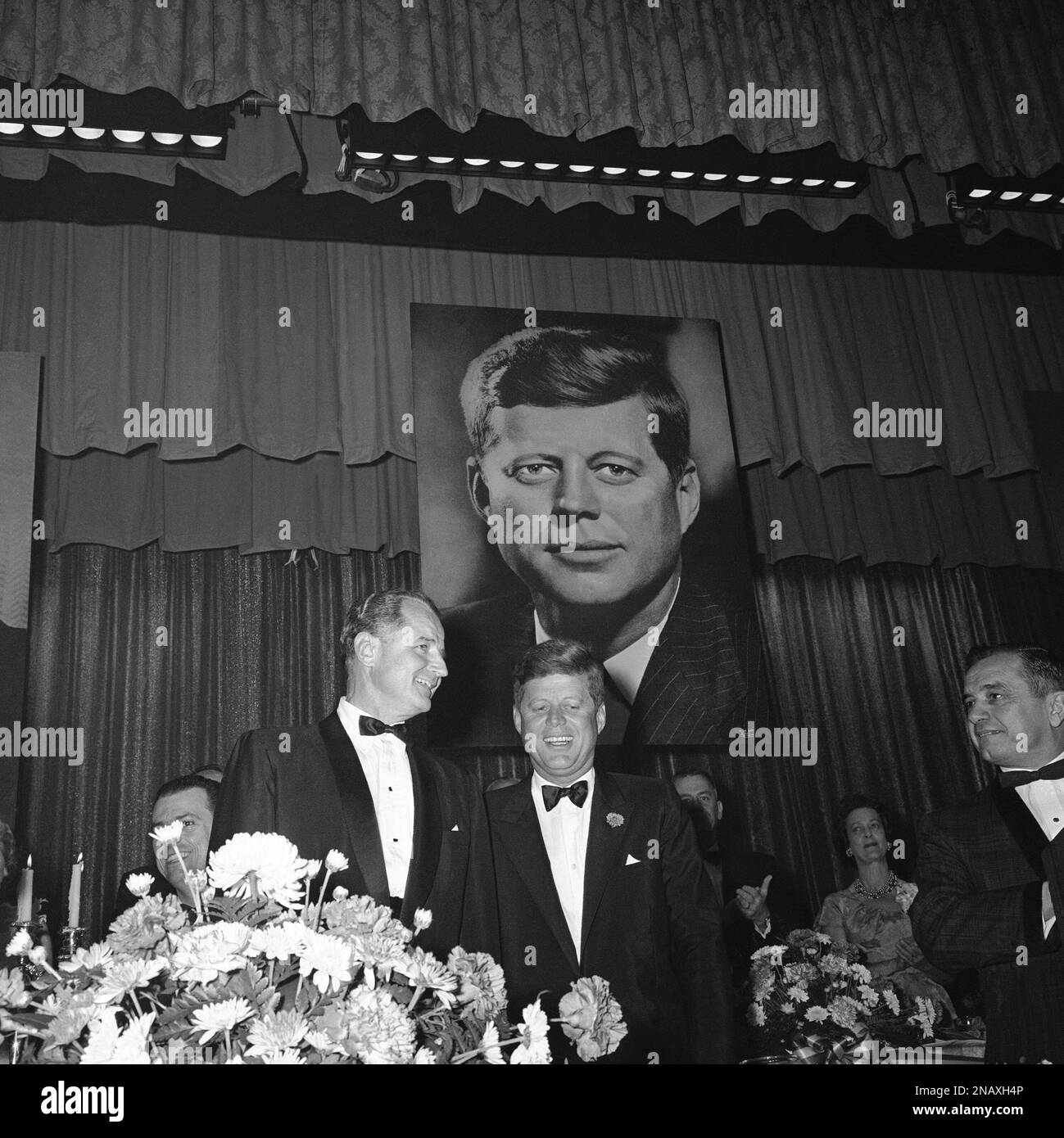 Florida Senator George Smathers, left, stands with President John F ...