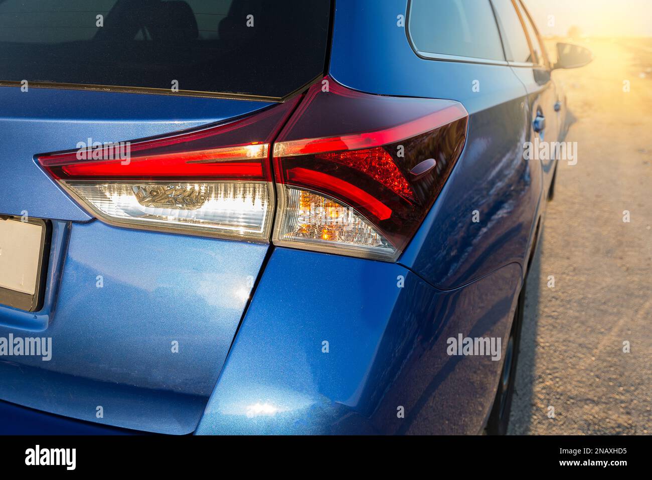 Details of the blue car back light Stock Photo - Alamy