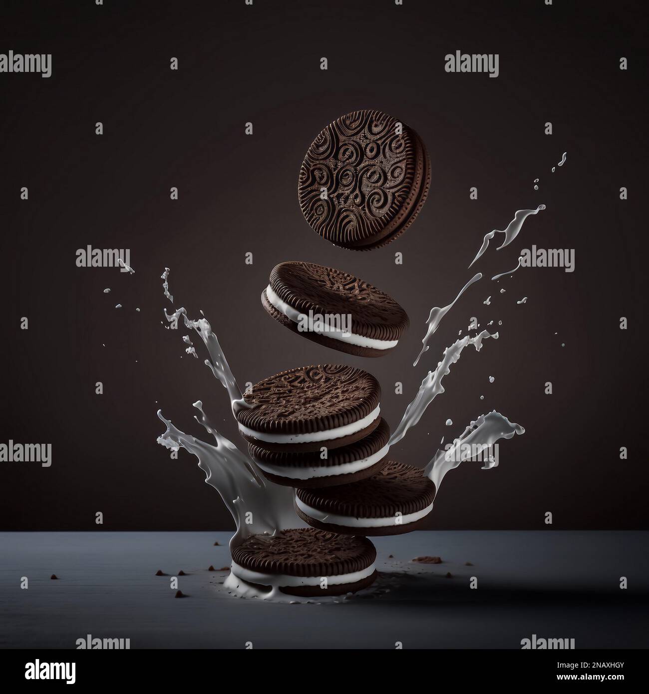 Cookies chocolate splash isolated on hi-res stock photography and ...