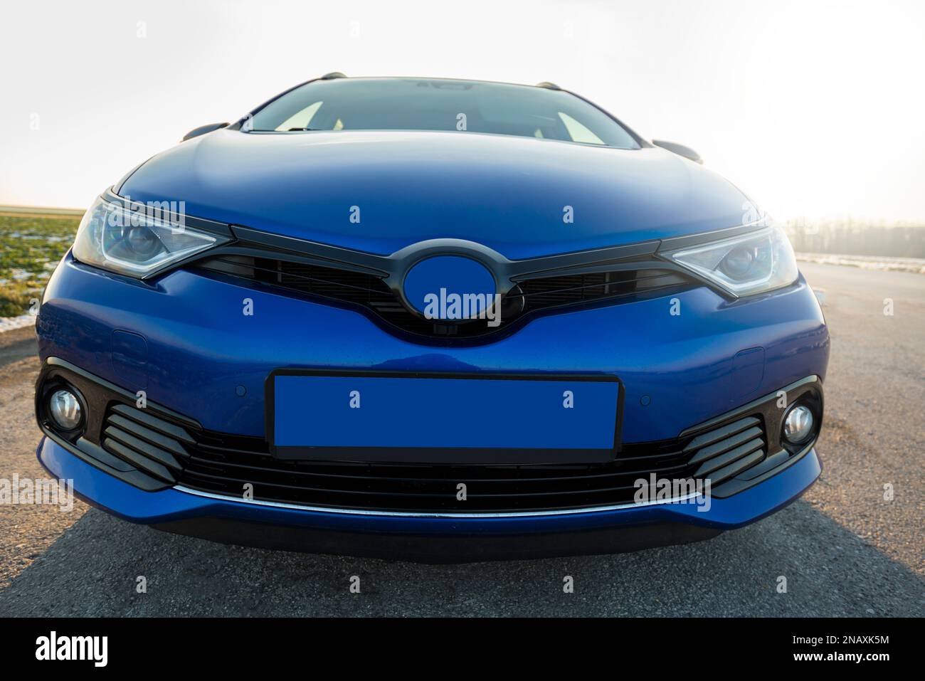 Details of the blue car front mask Stock Photo - Alamy