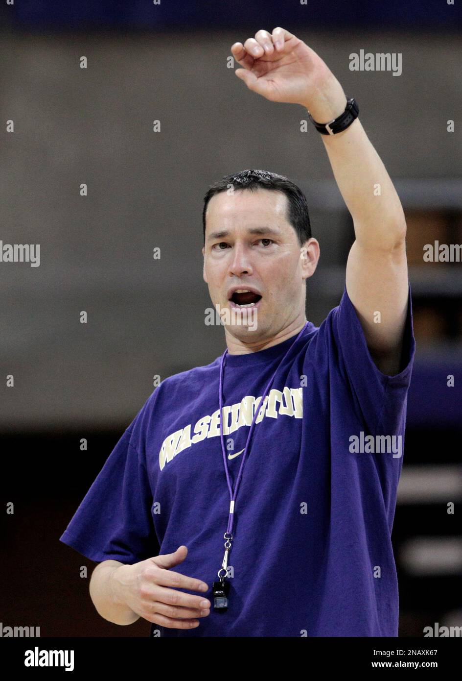 In this Tuesday Nov. 1, 2011 photo, new Washington women's coach Kevin ...