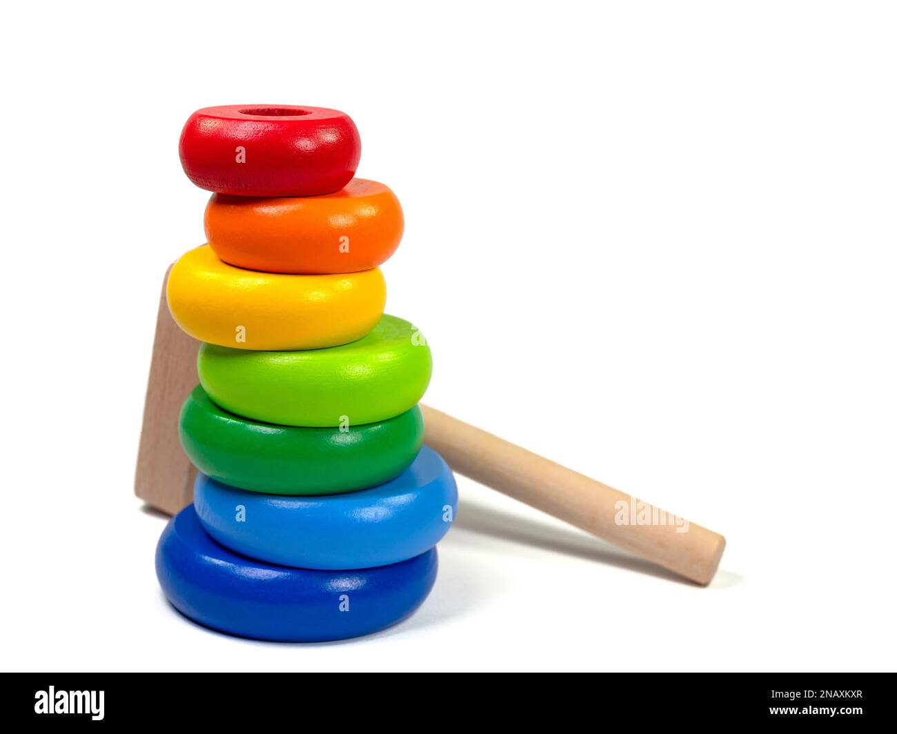 Ring stack tower isolated against white background Stock Photo - Alamy