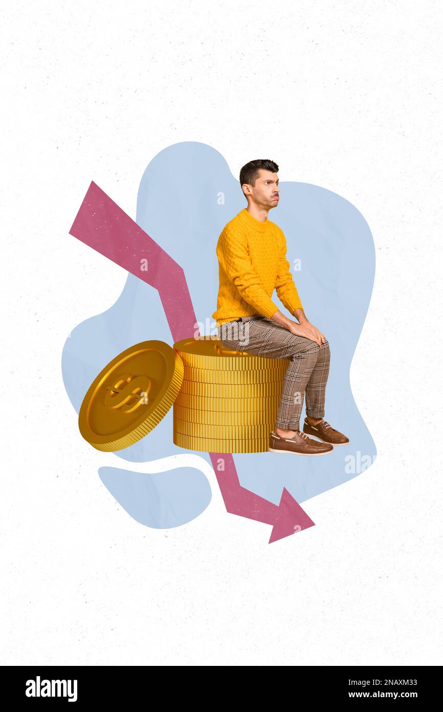 Collage photo picture poster image of sad upset unhappy man sitting ...