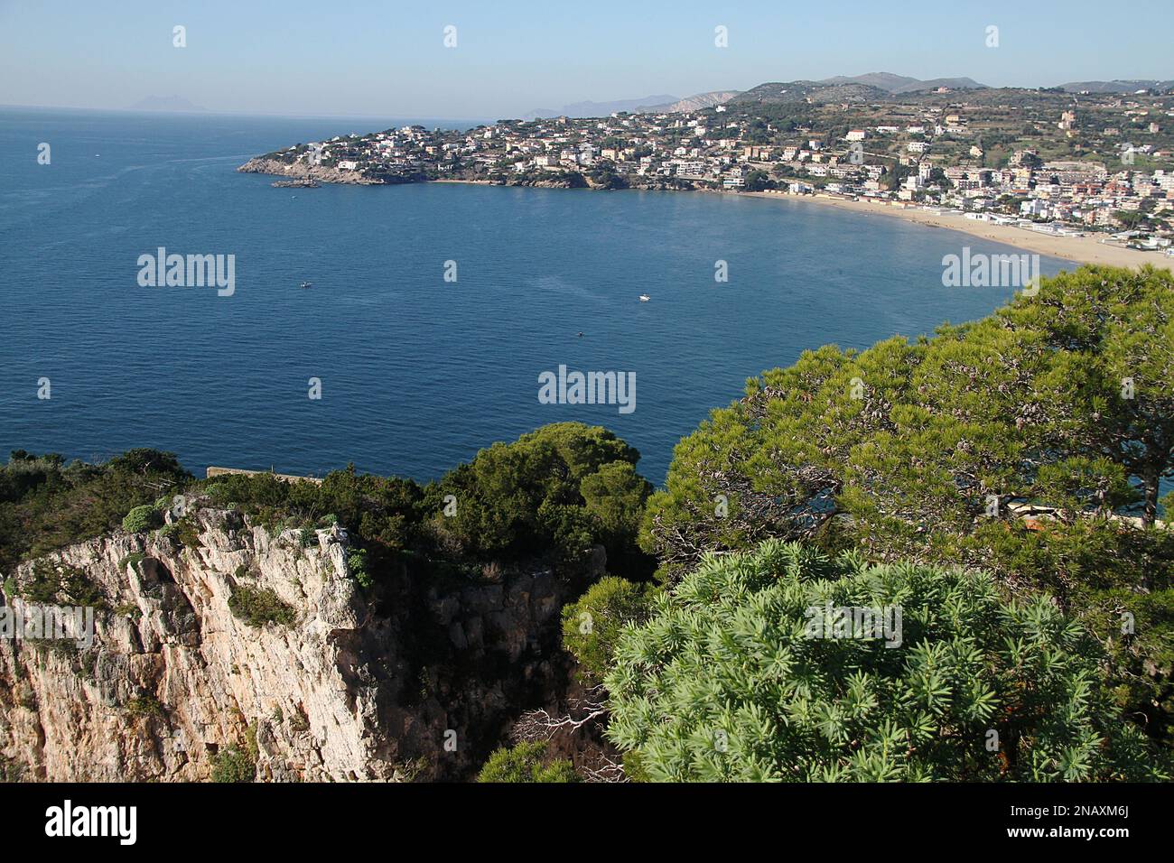Gaeta, Italy. Landscape with a view of Serapo Beach and the Tyrrhenian ...