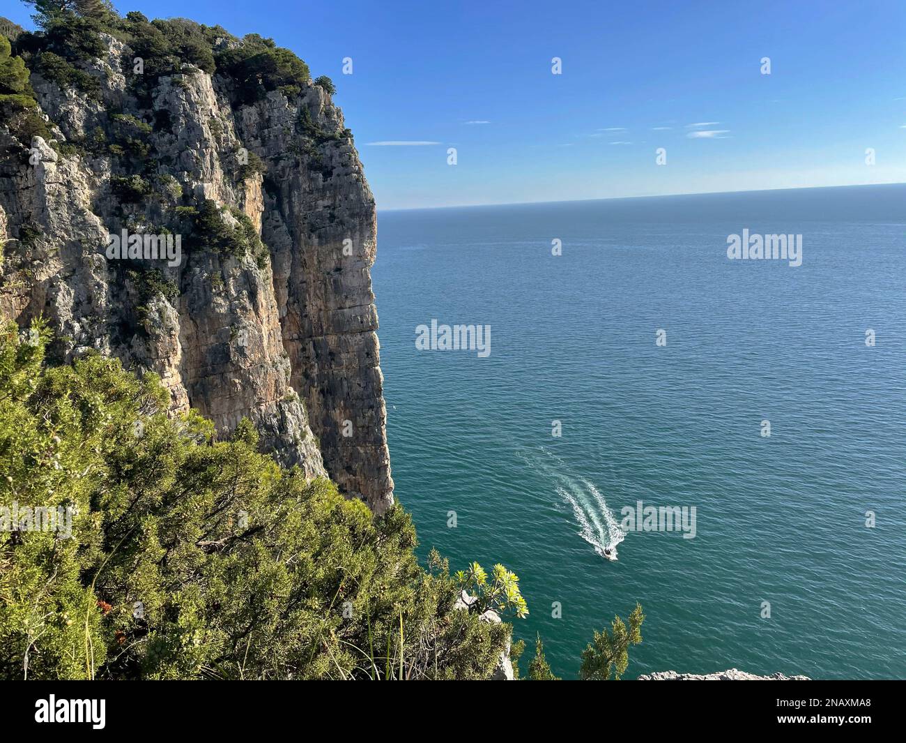 Gaeta, Italy. Landscape with a spectacular cliff at the Tyrrhenian Sea ...