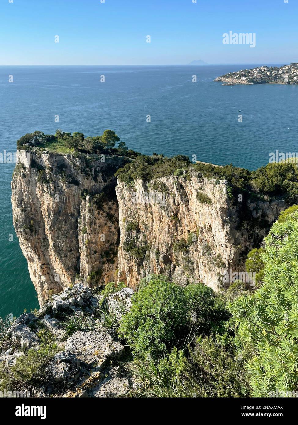 Gaeta, Italy. Landscape with a spectacular cliff at the Tyrrhenian Sea ...