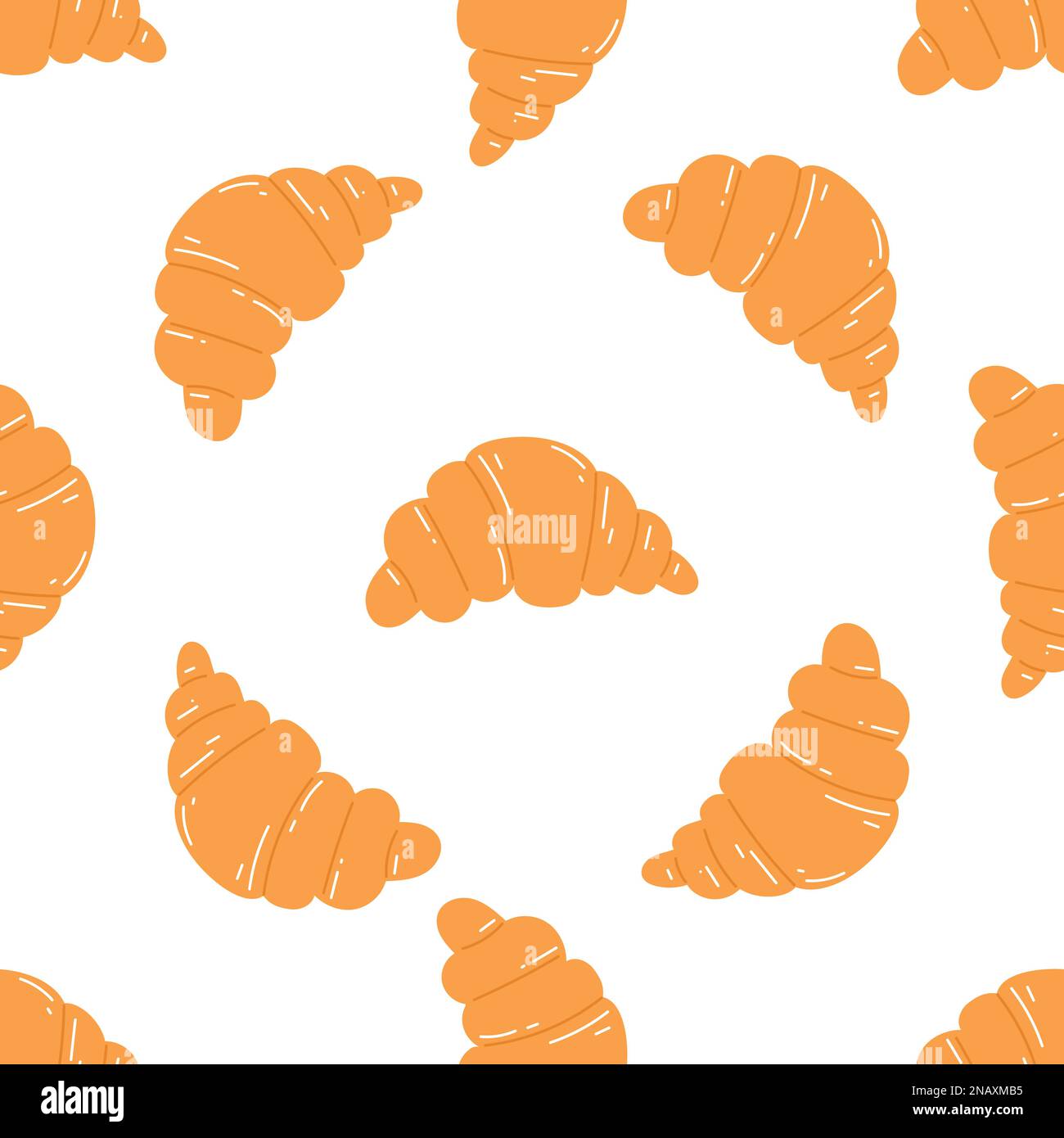 Seamless pattern with croissant. Flat vector background of pastry ...