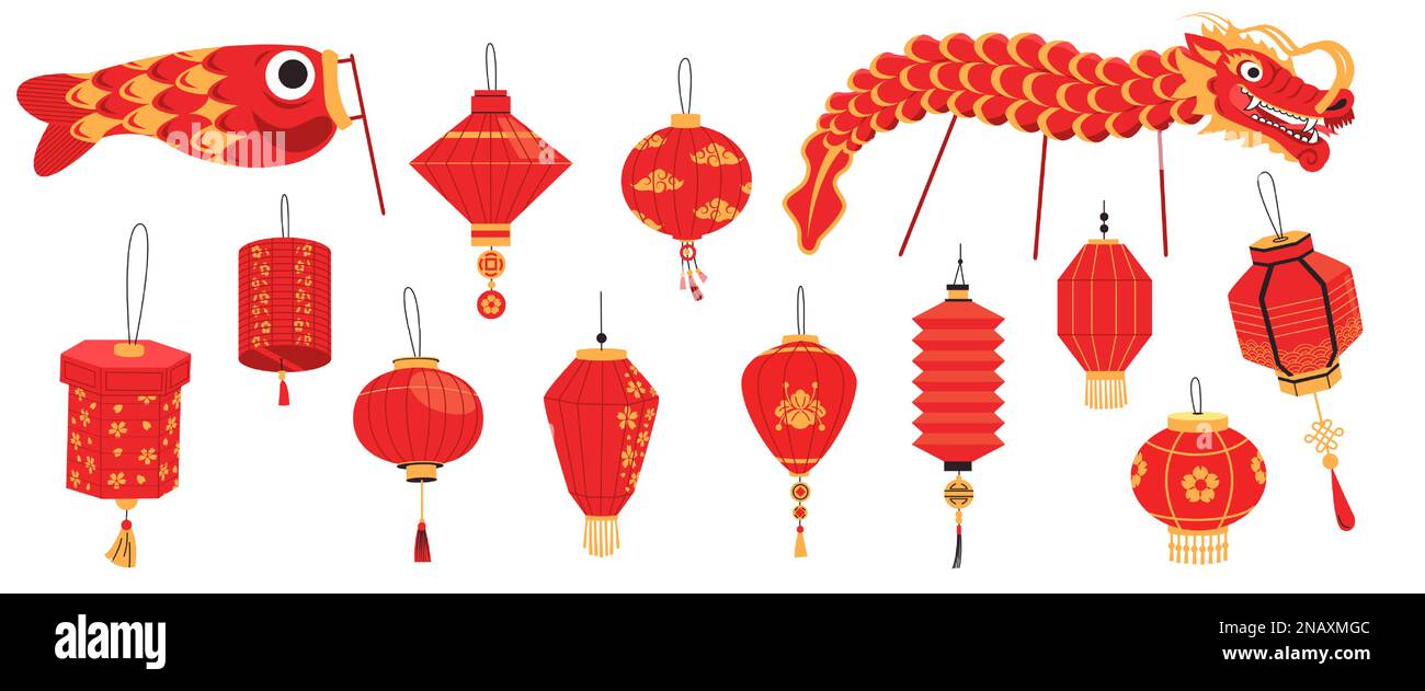 Chinese style street lamps Stock Vector Images - Alamy