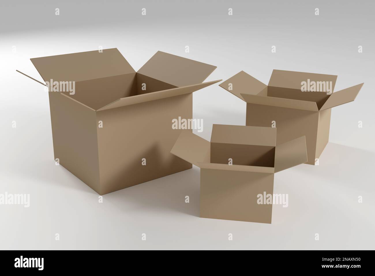 blank packaging grey cardboard box on light background with clipping ...