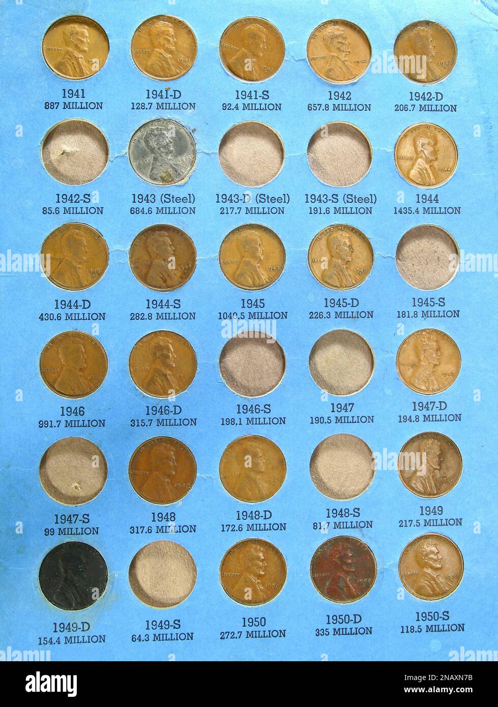 old penny collection Stock Photo - Alamy